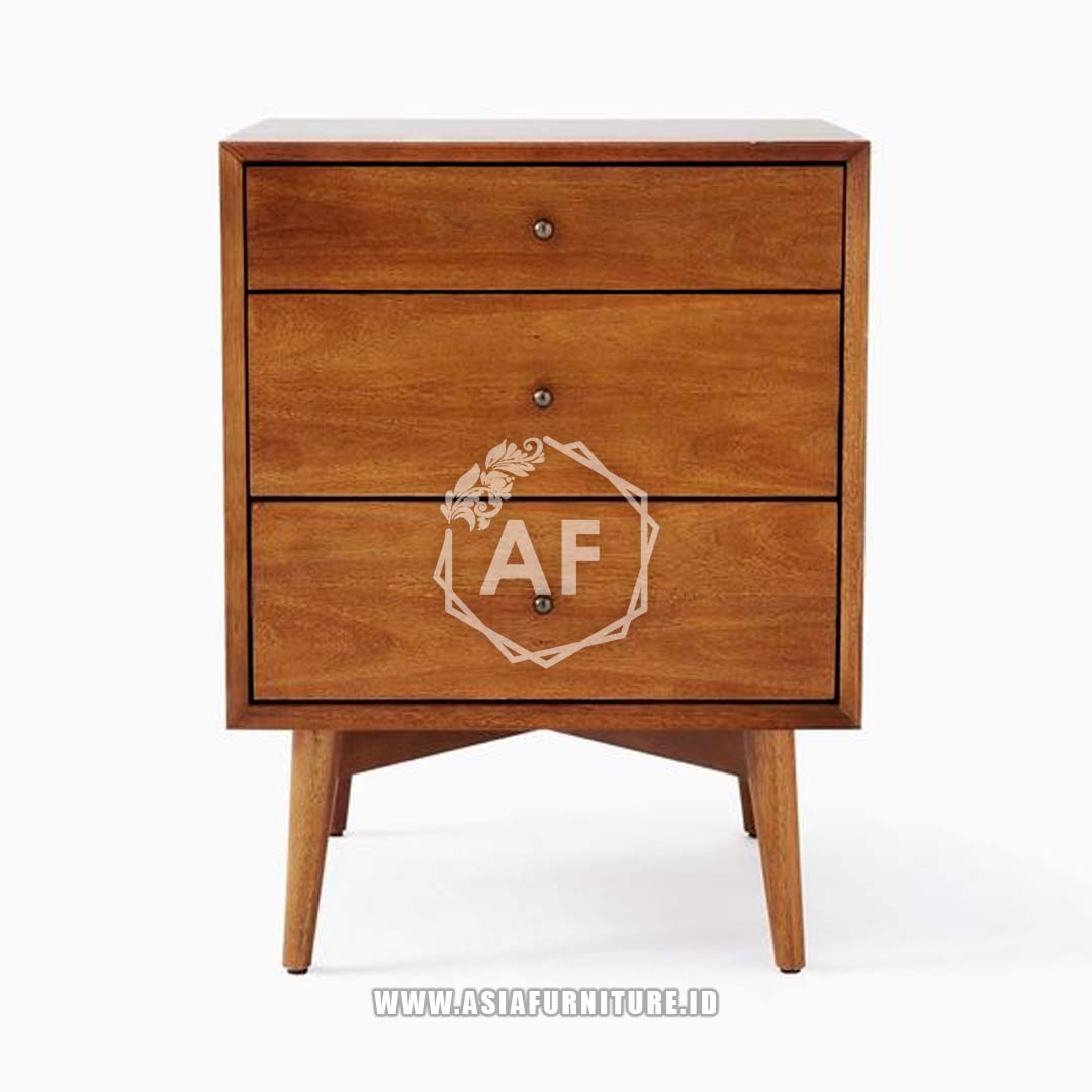 Meja Nakas Kayu Jati 3 Laci Minimalis - Asia Furniture ID