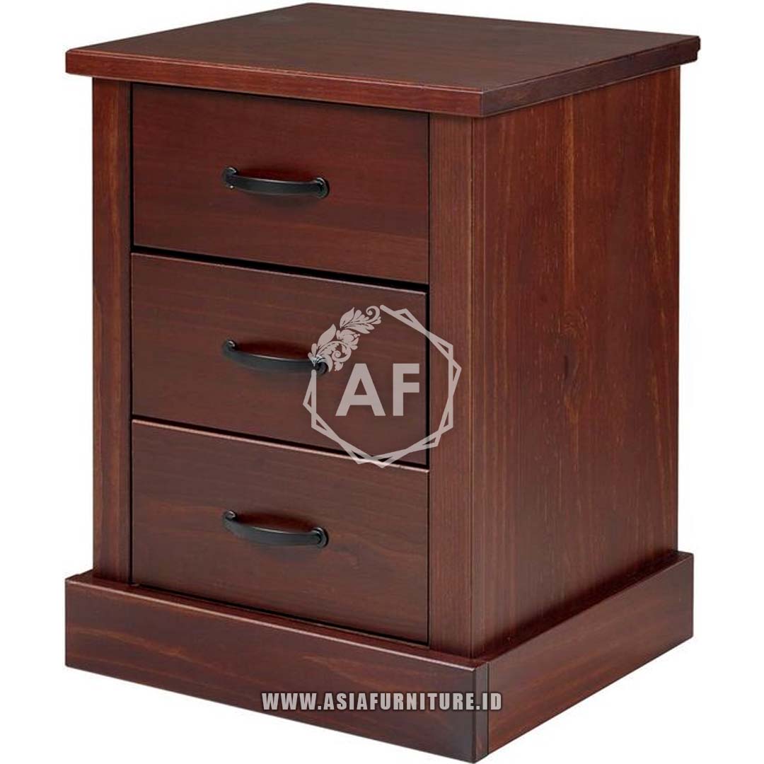 Meja Nakas Minimalis 3 Laci Jepara - Asia Furniture Living