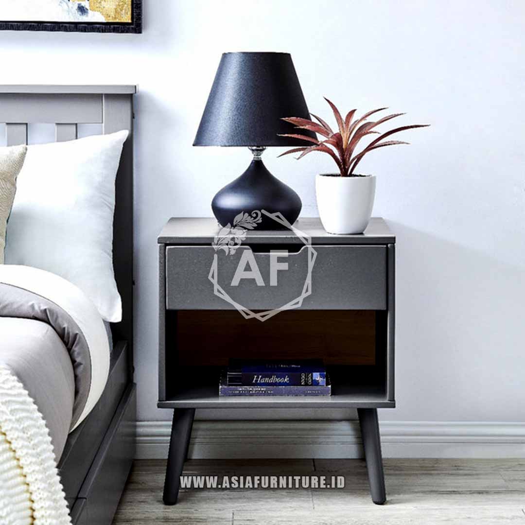 Meja Nakas Minimalis Jati Grey - Asia Furniture Living